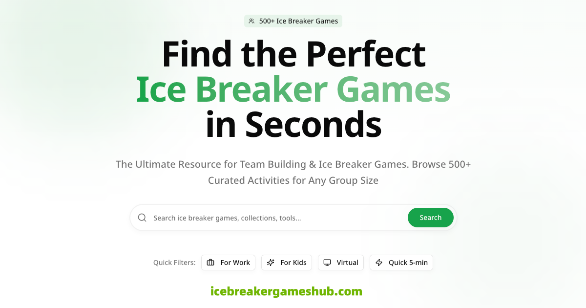 Ice Breaker Games: The Ultimate Hub for Team Building